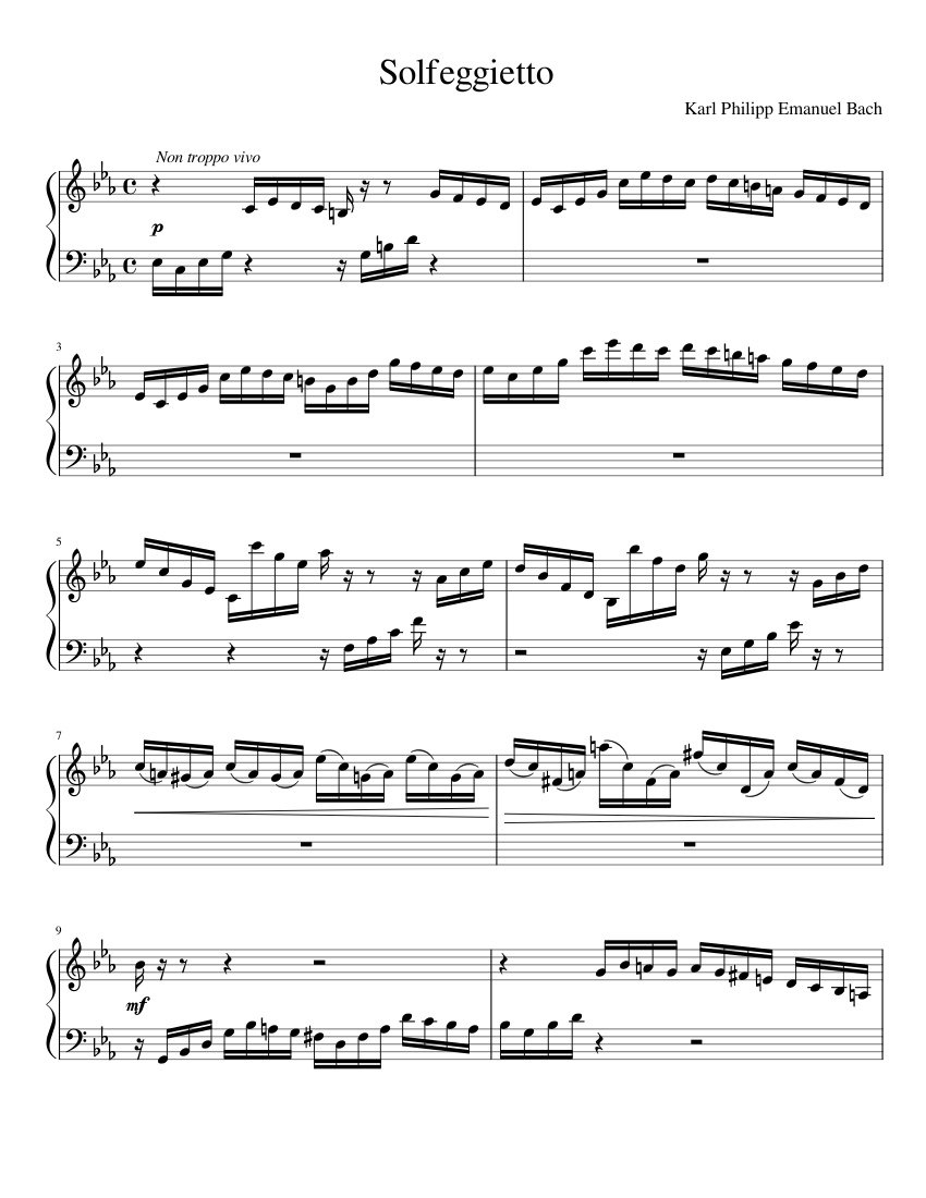 Solfeggietto Sheet music for Piano (Solo) | Musescore.com