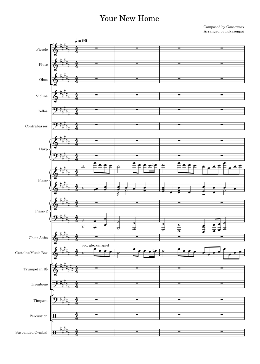 Your New Home – Gooseworx Sheet Music for Piano, Trombone, Flute, Oboe ...