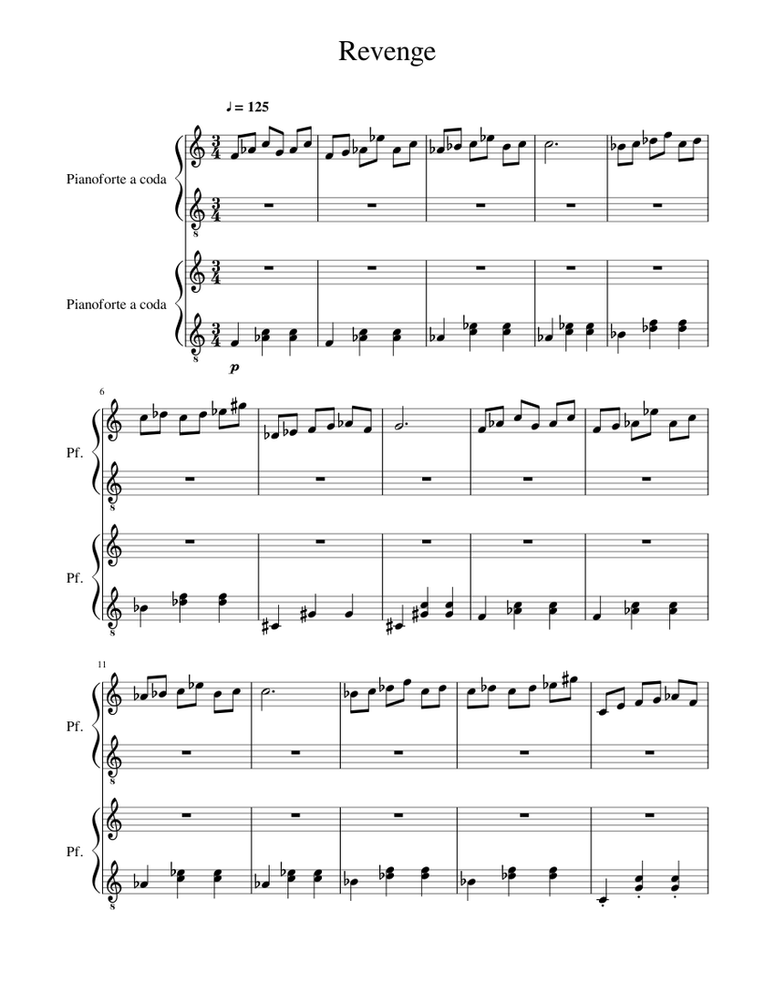 Revenge Sheet music for Piano (Piano Duo) | Musescore.com
