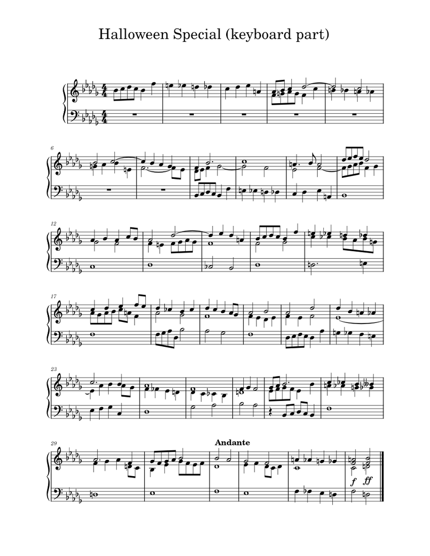 Halloween Special keyboard part Sheet music for Piano (Solo ...