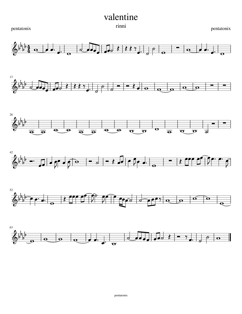valentine Sheet music for Piano (Solo) | Musescore.com