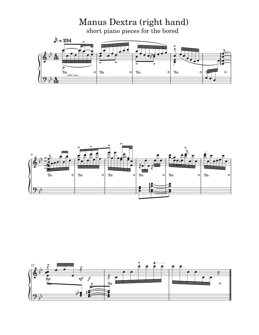 Manus Dextra (rightr hand) Sheet music for Piano (Solo) | Musescore.com