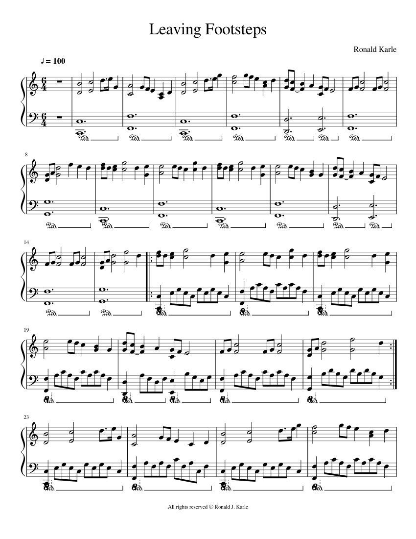 Leaving Footsteps Sheet music for Piano (Solo) | Musescore.com