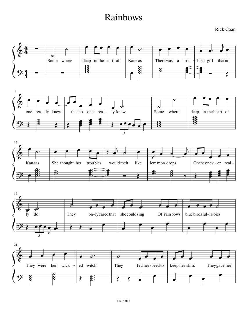 Rainbows Sheet music for Piano (Solo) | Download and print in PDF or ...