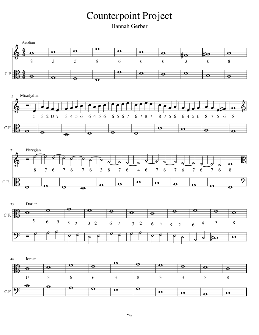 My Counterpoint Project Sheet music for Vocals (Choral) | Musescore.com