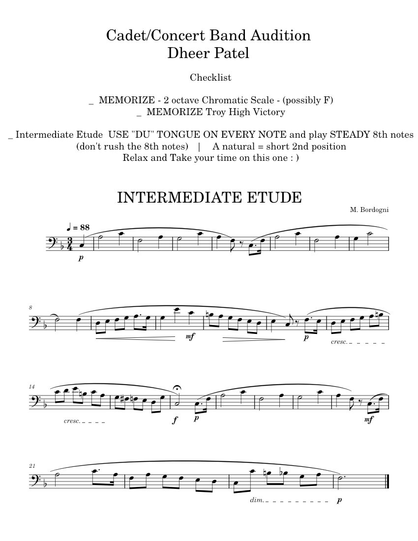 intermediate etude ths trombone Sheet music for Trombone (Solo ...