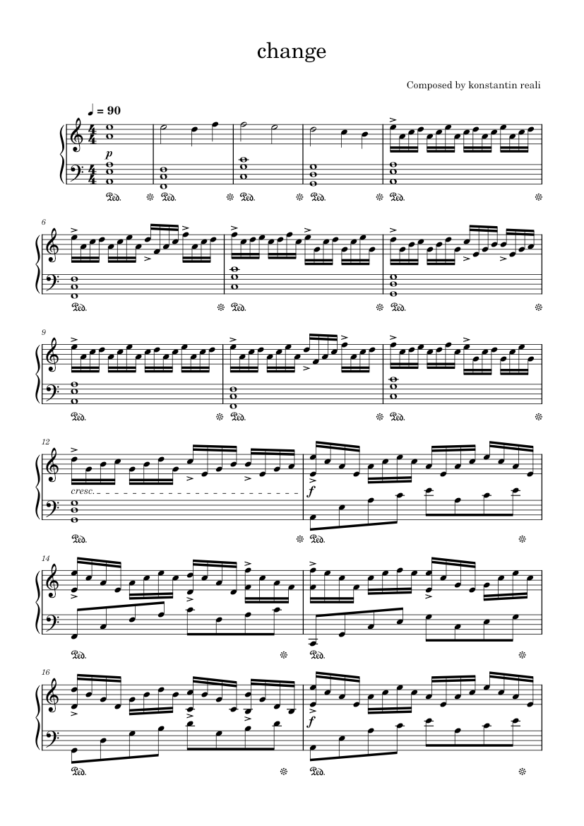 change Sheet music for Piano (Solo) | Musescore.com
