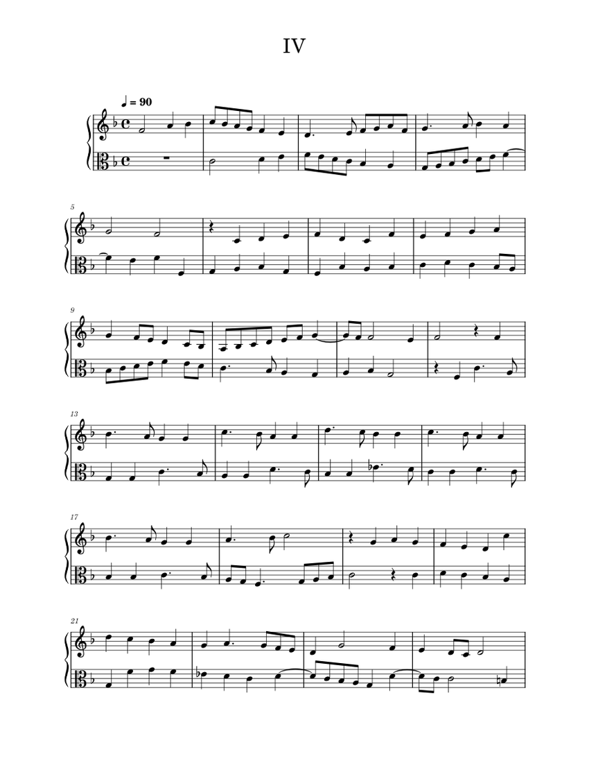 IV Sheet music for Piano (Mixed Duet) Easy | Musescore.com