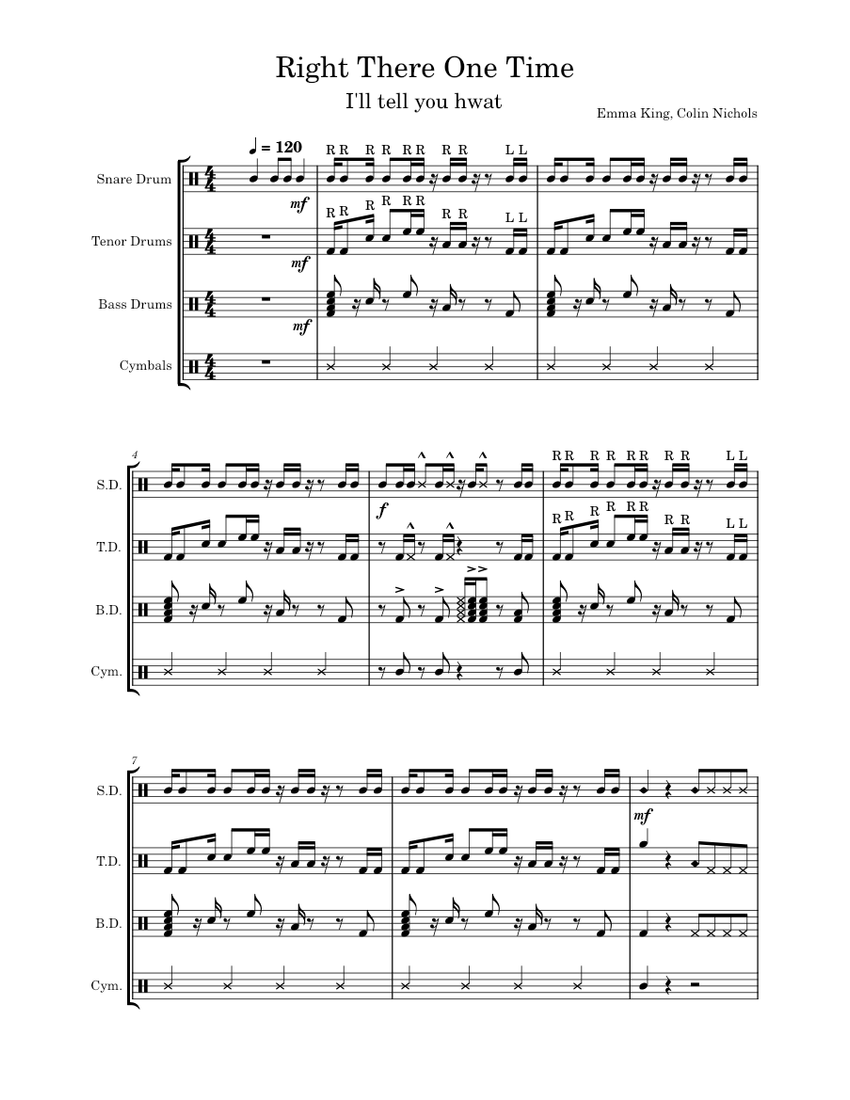 Right There One Time - Emma King & Colin Nichols - piano tutorial