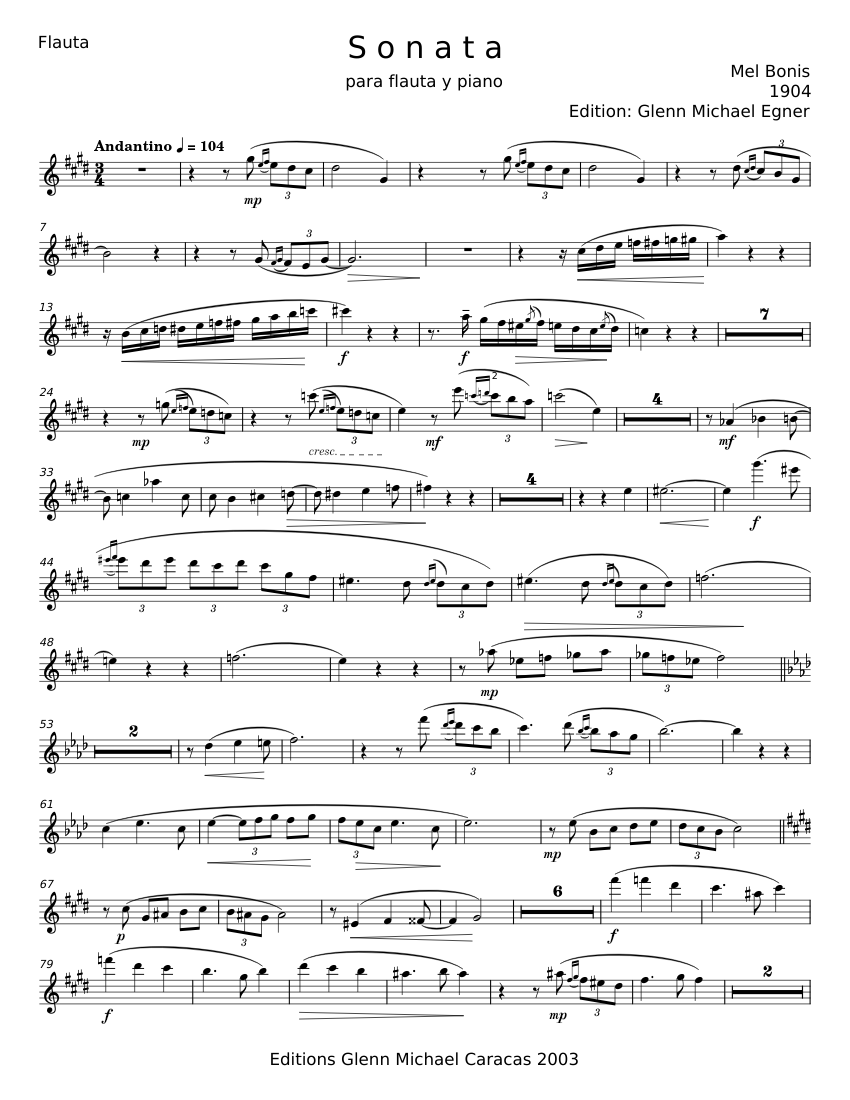 Cello Sonata, Op.67 - Mel Bonis Sheet music for Flute (Solo ...