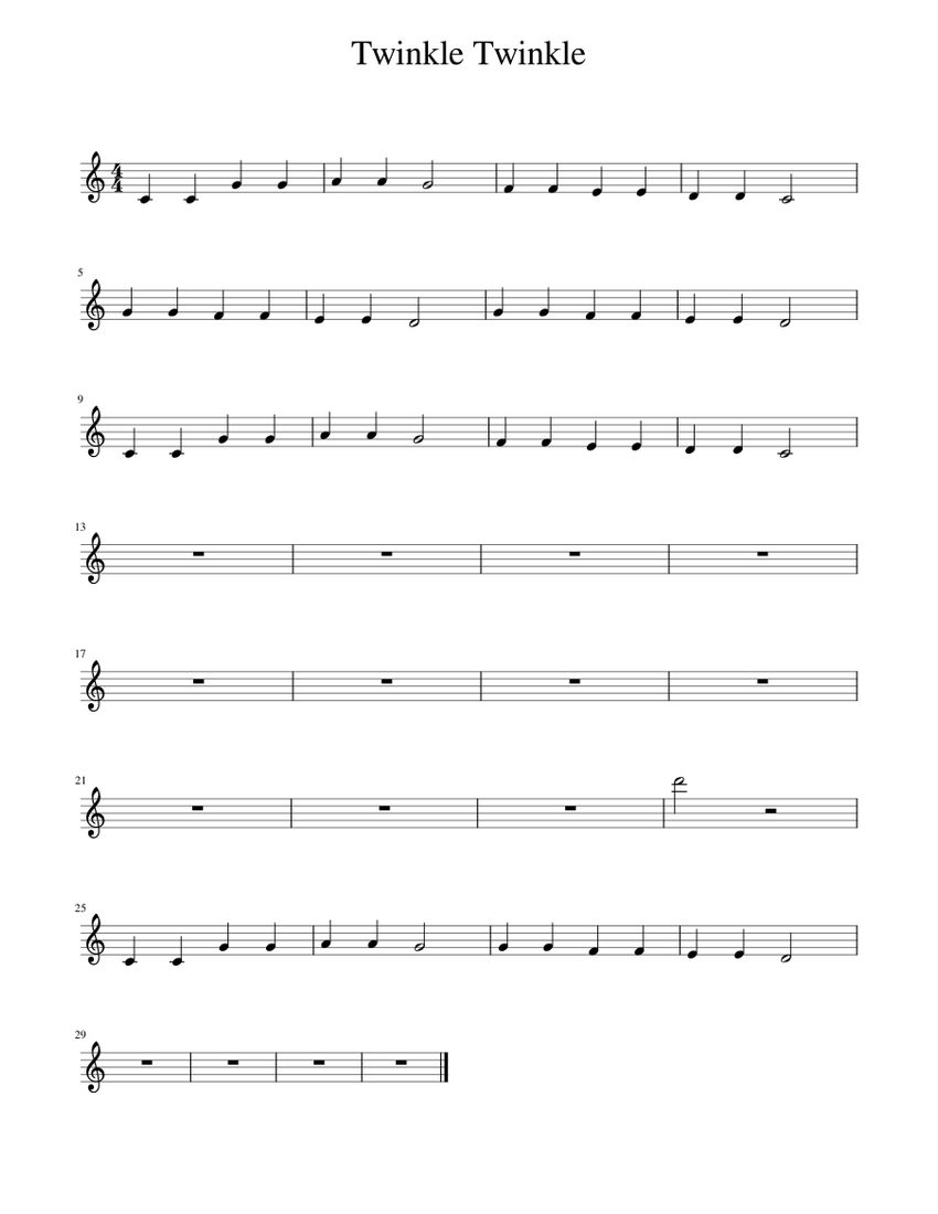 Twinkle Twinkle Sheet music for Piano (Solo) | Musescore.com
