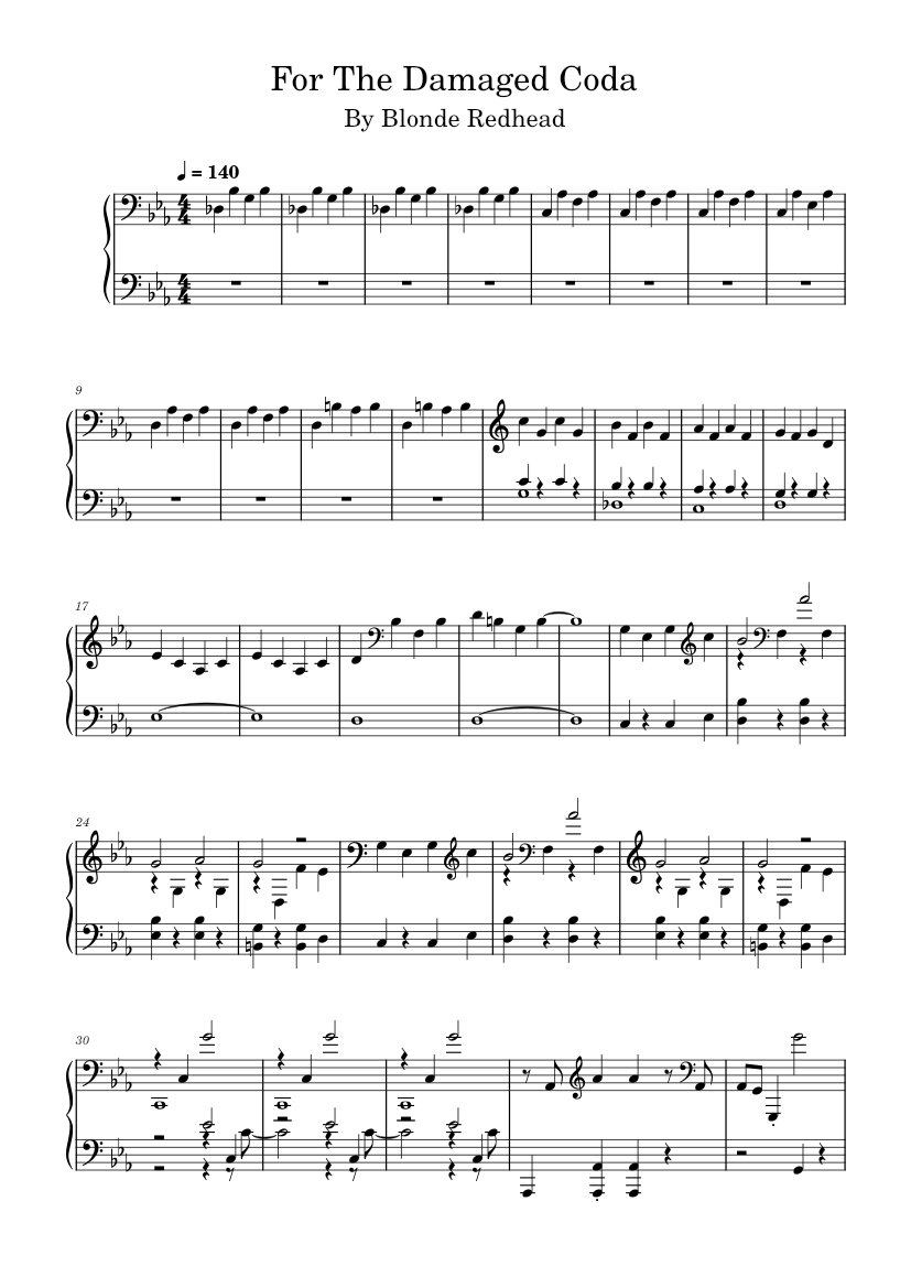 For the damaged coda – Blonde Redhead For The Damaged Coda Sheet music ...