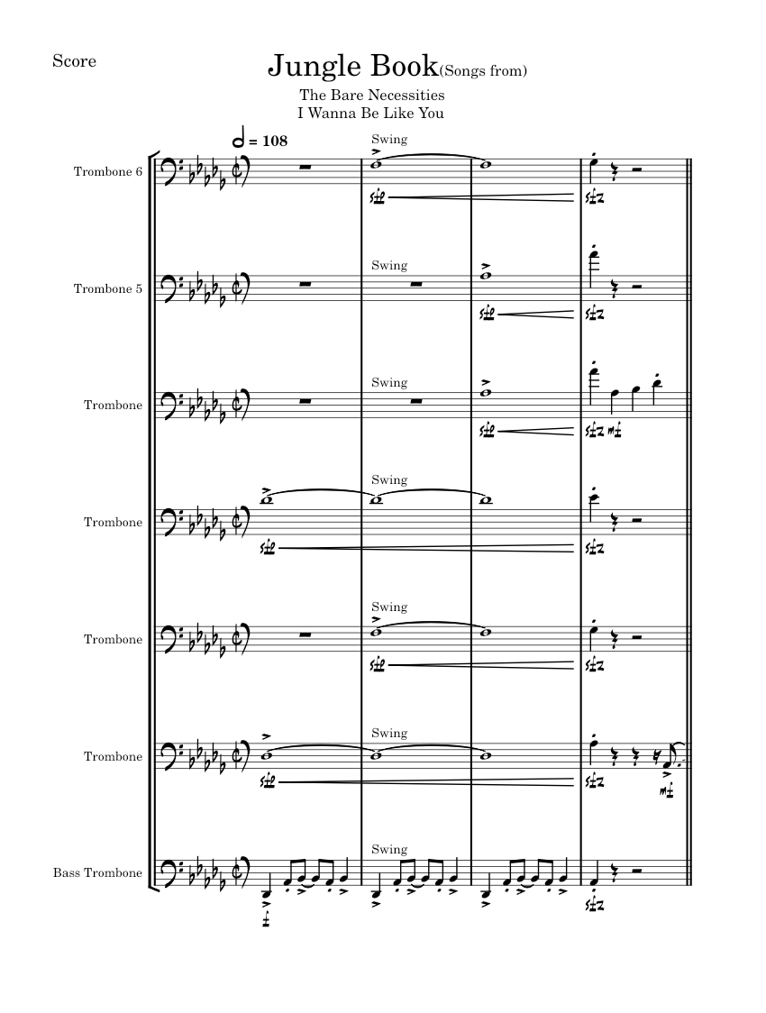 The Bare Necessities/I Wanna Be Like You – The Jungle Book Sheet music ...