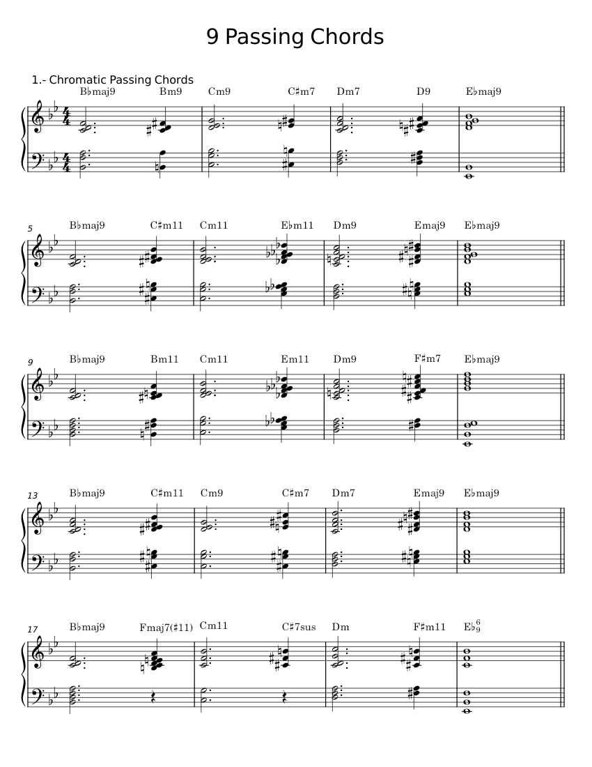 Passing Chords - Misc tunes Sheet Music for Piano (Solo) | MuseScore.com