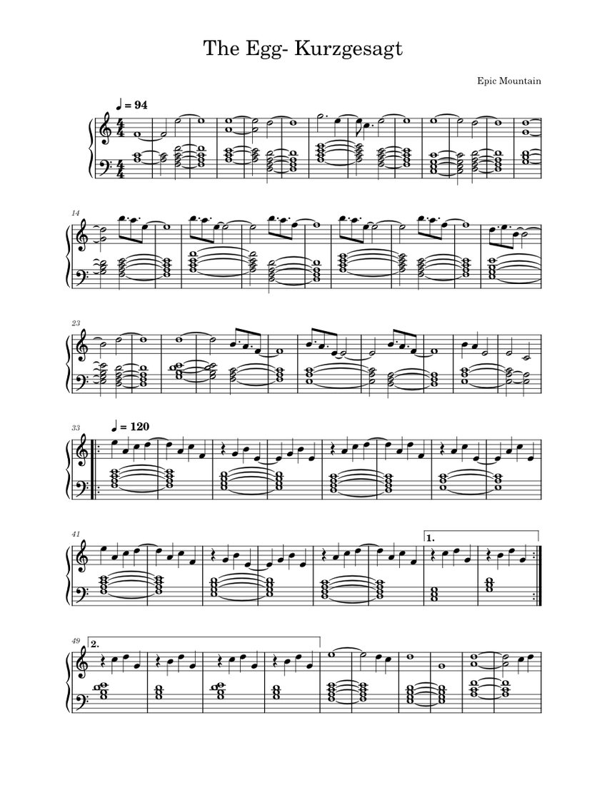 The Egg- Kurzgesagt Sheet music for Piano (Solo) Easy | Musescore.com