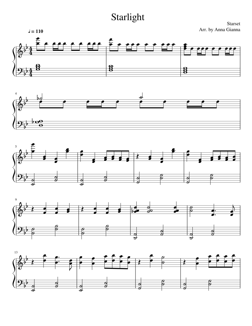 Starlight--Starset Sheet music for Piano (Solo) | Musescore.com