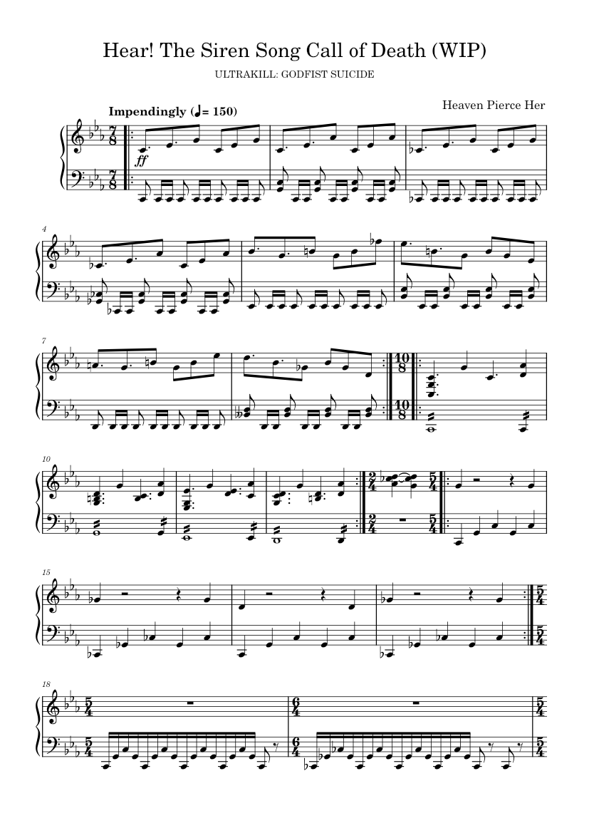 Hear! The Siren Song Call of Death – Heaven Pierce Her (WIP) Sheet ...