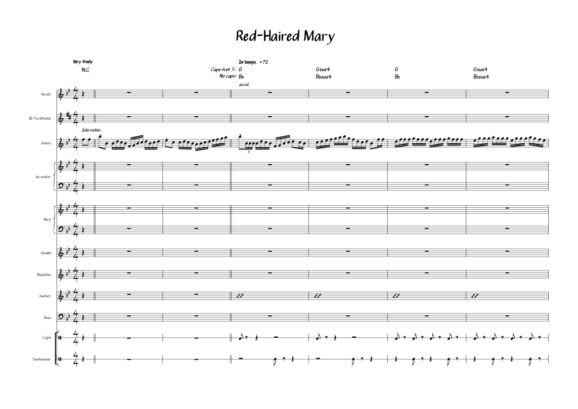 Red Haired Mary - folk band Sheet music for Accordion, Vocals ...
