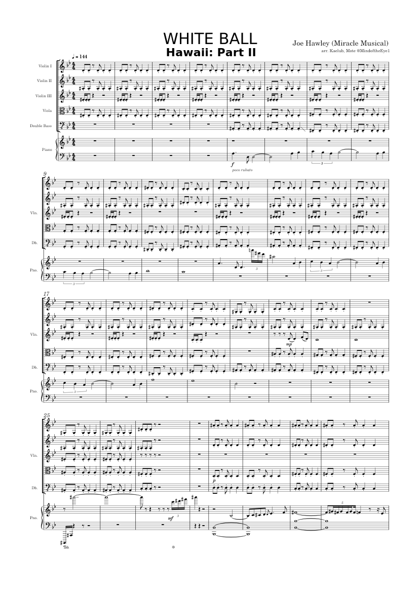 White ball – Miracle Musical (ミラクルミュージカル) Sheet Music for Piano ...