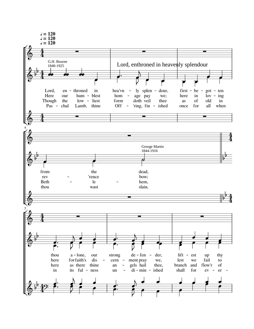 Lord, enthroned in heavenly splendour - George Clement Martin Sheet ...