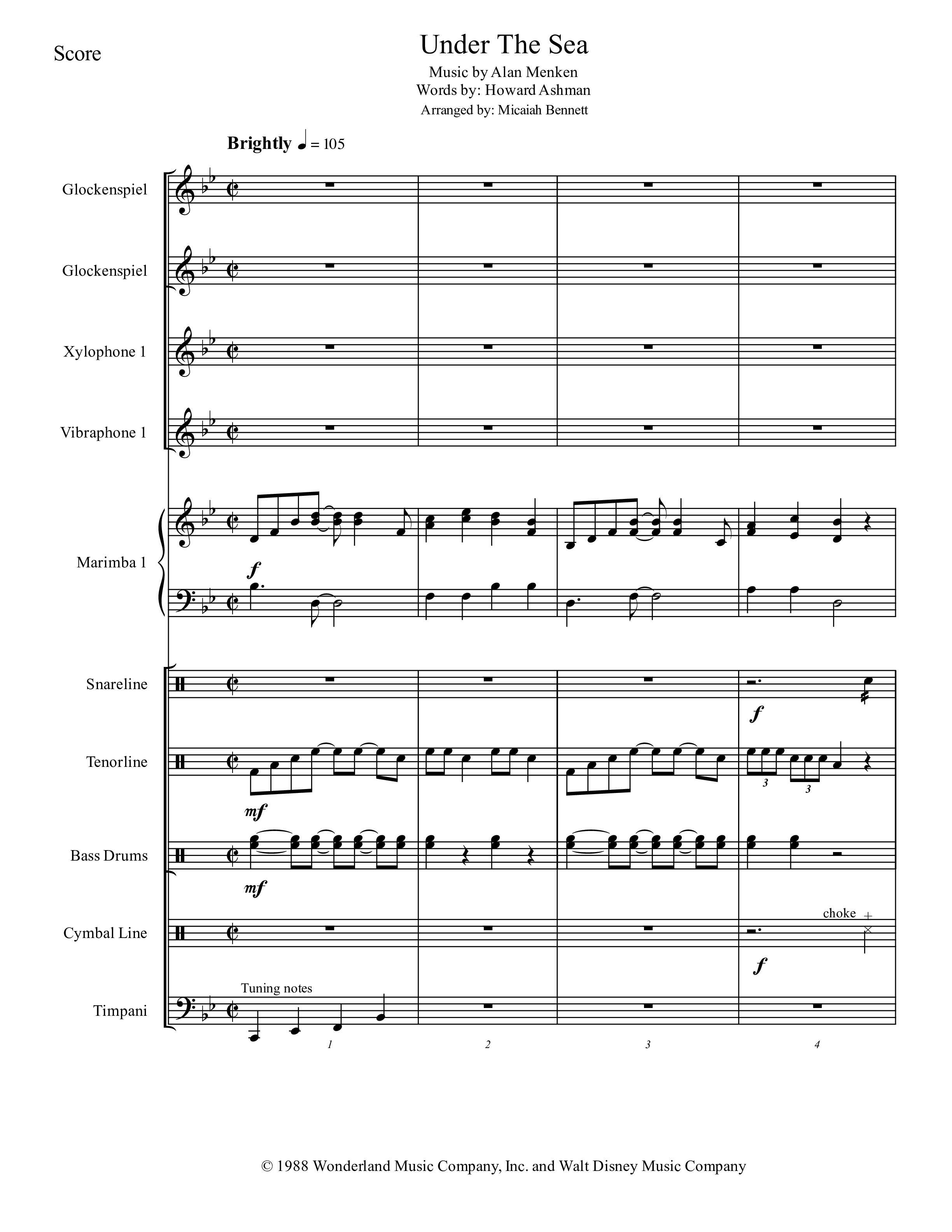 Play Official version of Under The Sea (from The Little Mermaid) sheet ...