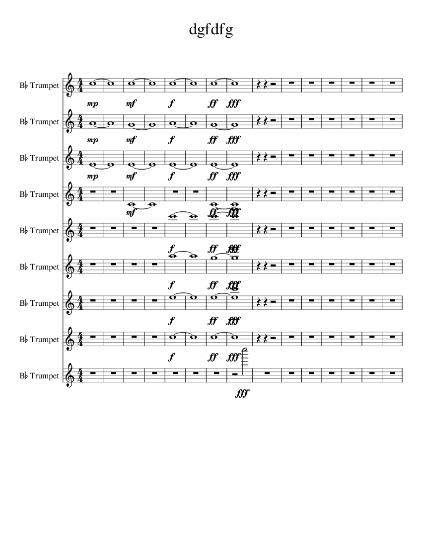 Trumpet cords simple Sheet music for Trumpet other (Brass Ensemble ...