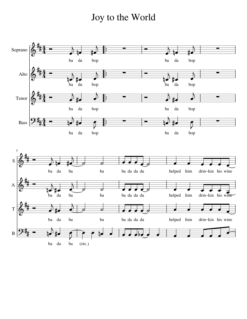 Joy to the World Sheet music for Piano (Mixed Trio) | Musescore.com