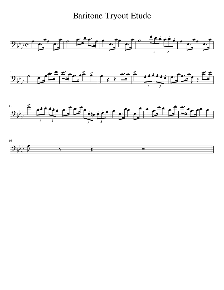 Baritone Tryout Etude - Ab Major Sheet music for Piano (Solo ...