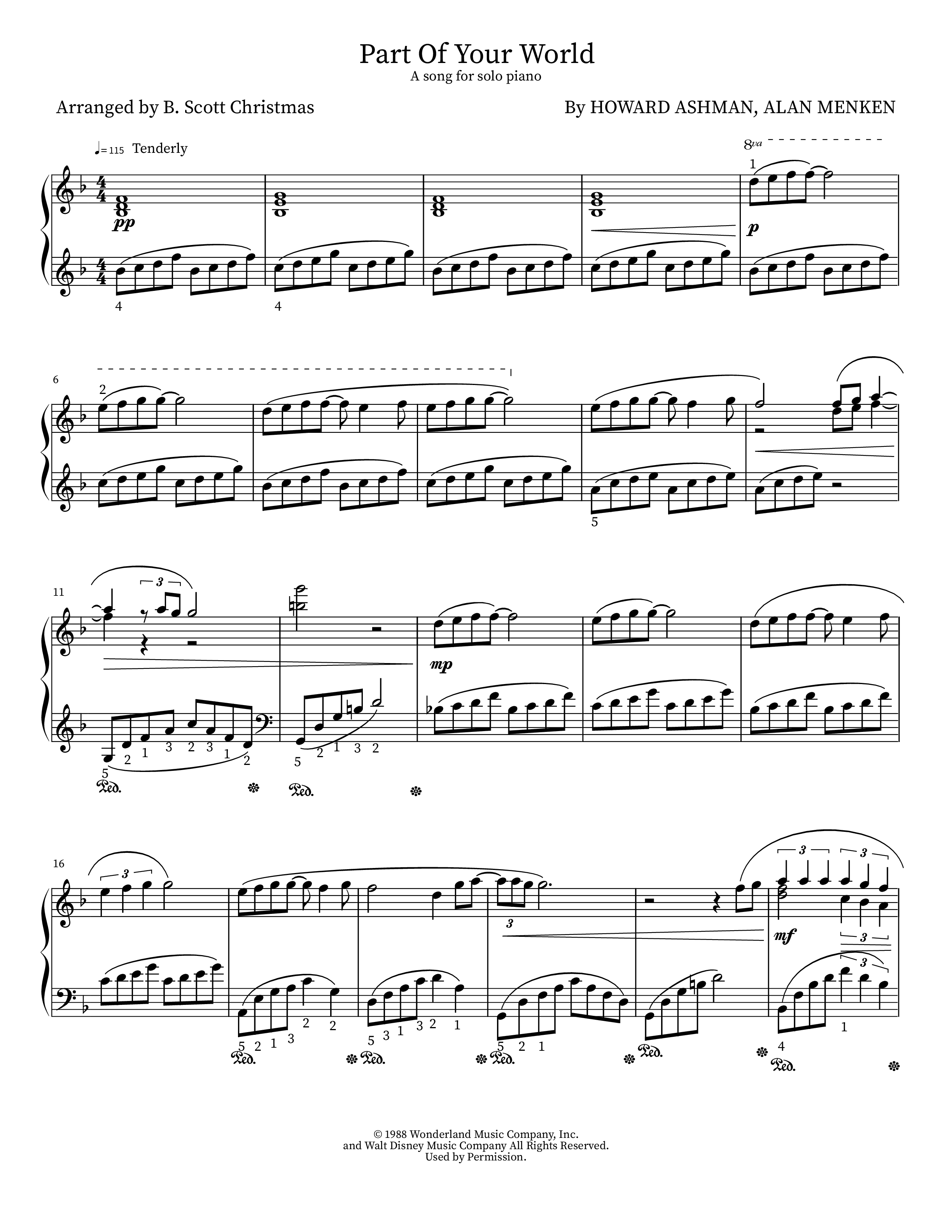 Play Official version of Part of your world sheet music by Howard ...