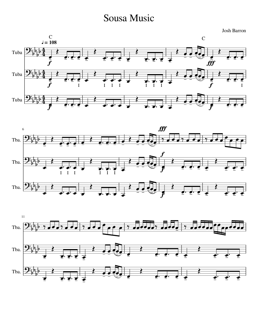 Sousa Music Sheet music for Tuba (Marching Band) | Musescore.com