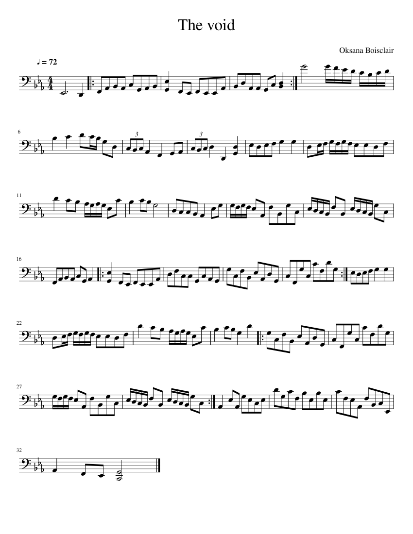 The void Sheet music for Piano (Solo) | Musescore.com