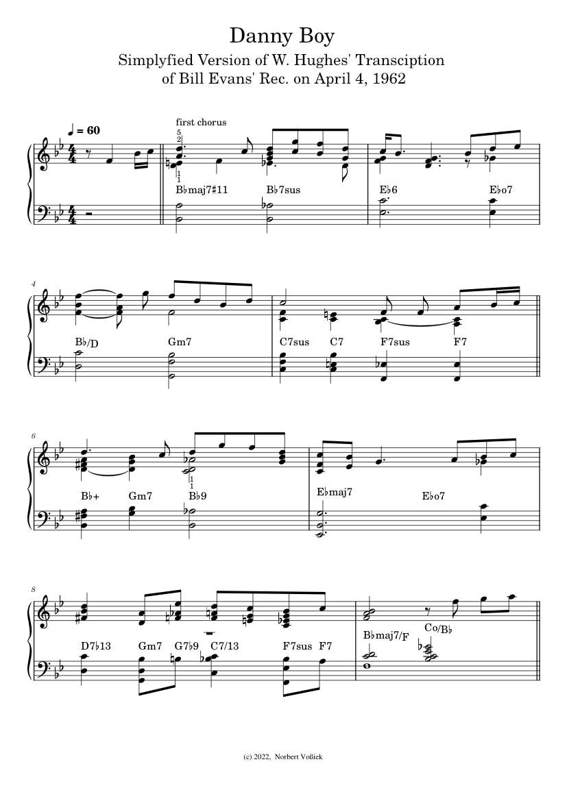 Danny boy – Misc Traditional Danny Boy, Bill Evans' Simplyfied Piano ...