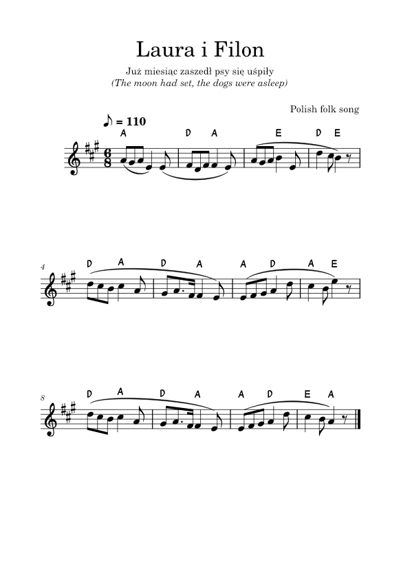 Już miesiąc zaszedł psy się uśpiły – Polish folk song Laura i Filon ...