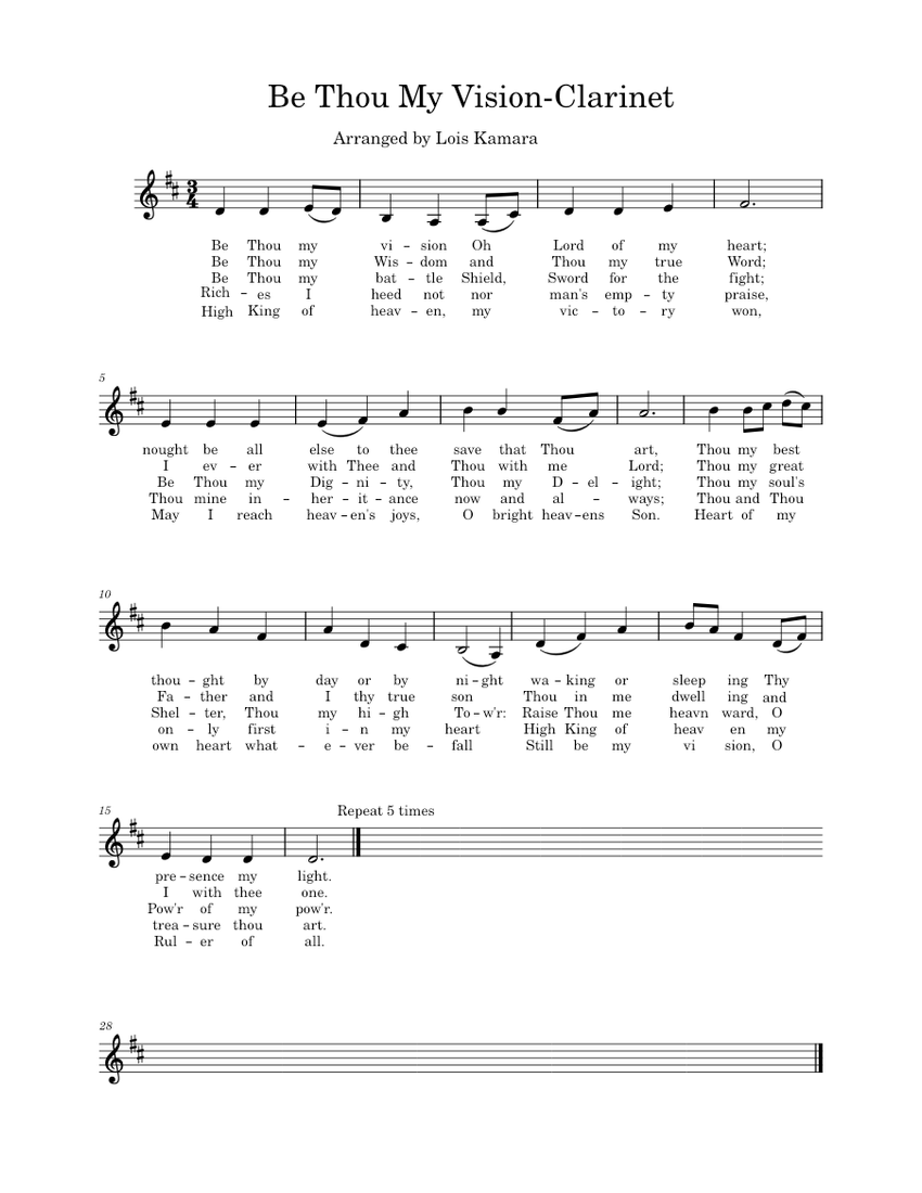 Be Thou My Vision Sheet music for Piano (Solo) Easy | Musescore.com