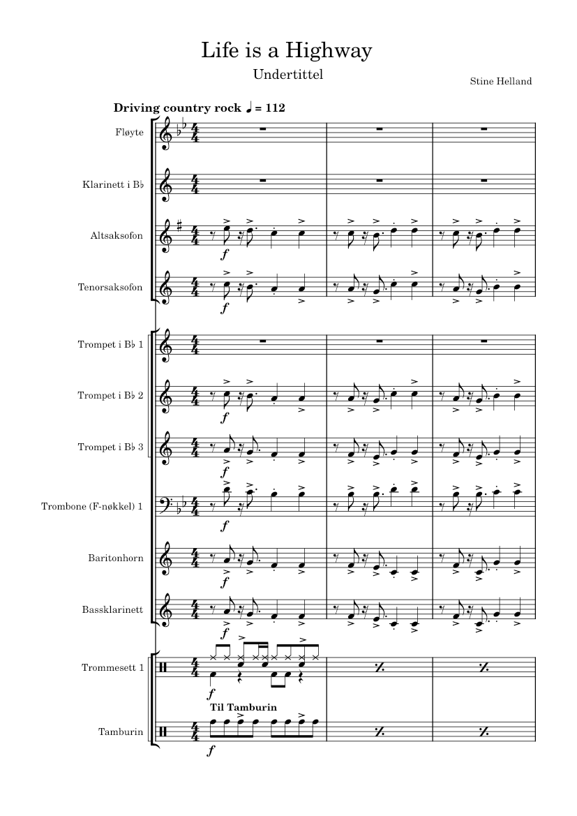 Life is a Highway – Tom Cochrane Sheet Music for Trombone, Flute ...