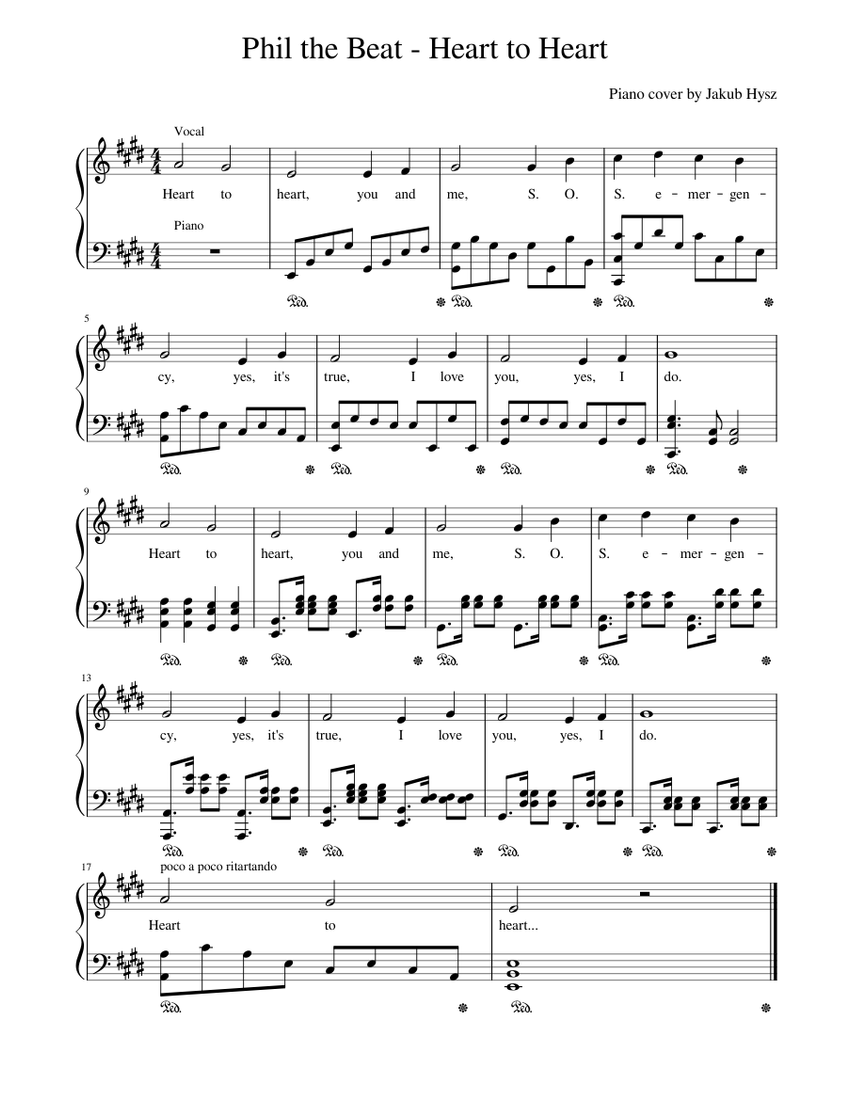 Phil the Beat - Heart to Heart Sheet music for Piano (Piano-Voice) Easy ...