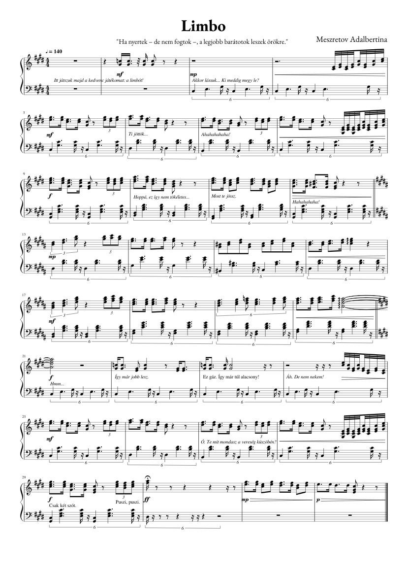 Limbo Sheet music for Piano (Solo) | Musescore.com