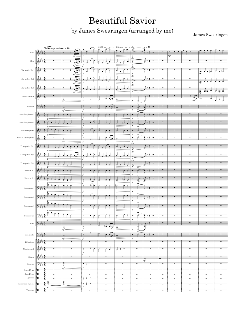 Beautiful Savior – James Swearingen Sheet Music for Trombone, Tuba ...