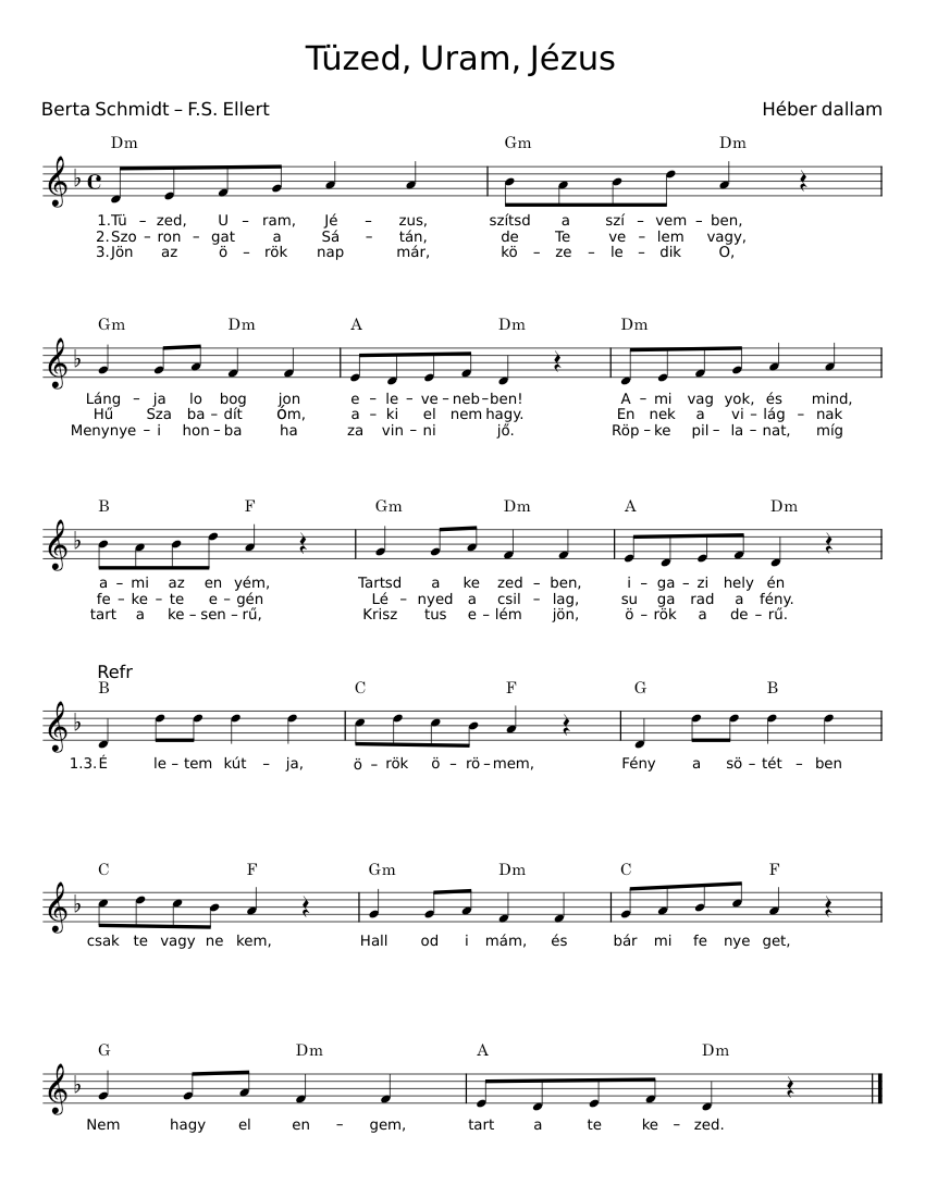 Tüzed, Uram Jézus - Berta Schmidt, F.S. Ellert Sheet Music for ...