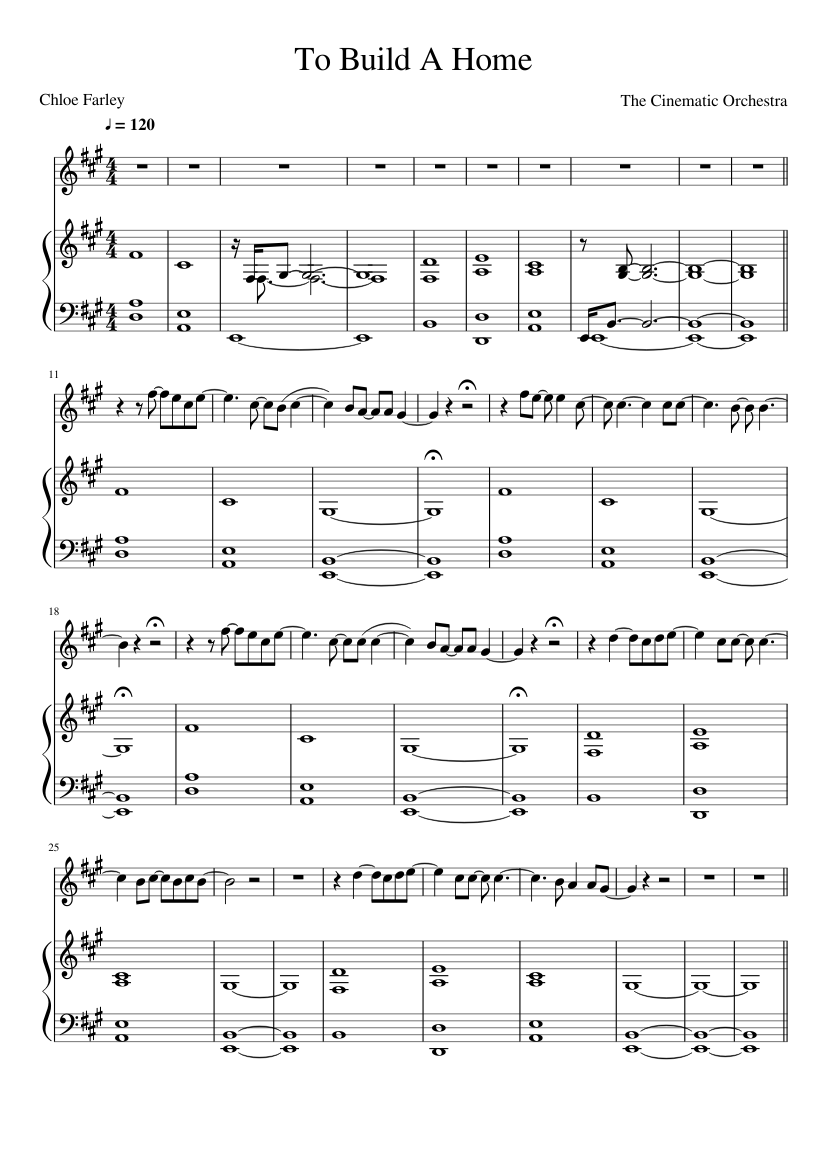 To Build A Home Sheet Music for Piano, Vocals (Piano-Voice) | MuseScore.com