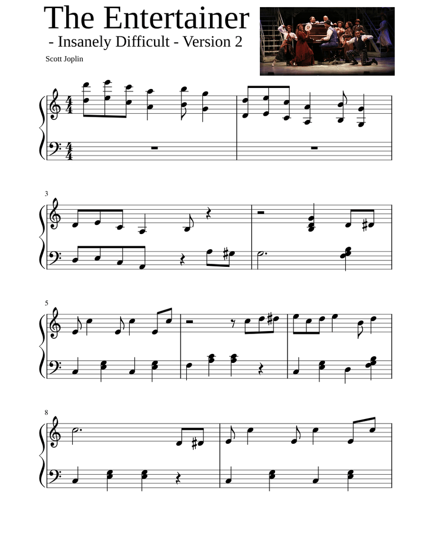 The Entertainer Insanely Difficult - Version 2 Sheet music for Piano ...
