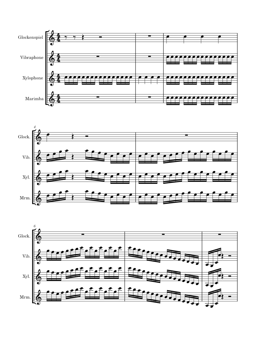 Untitled-2 Sheet music for Vibraphone, Glockenspiel, Marimba, Xylophone (Percussion Ensemble ...