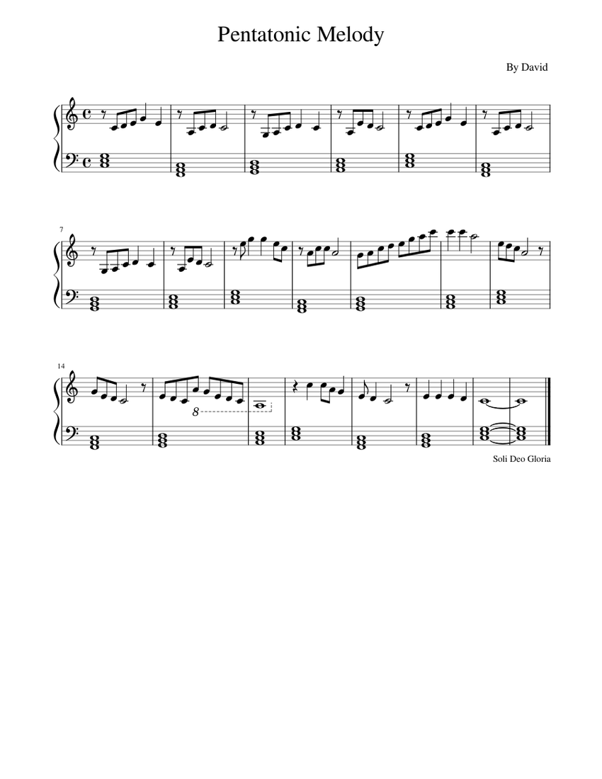 Pentatonic Melody Sheet music for Piano (Solo) Easy | Musescore.com