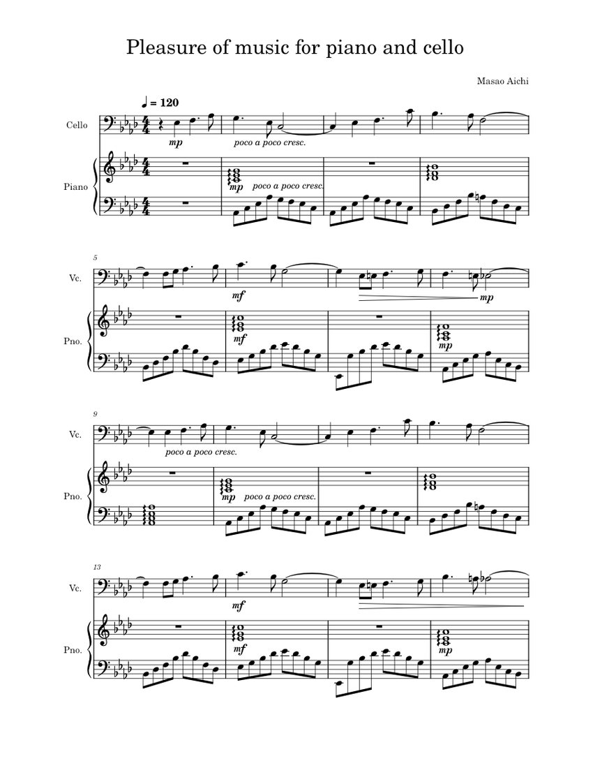 Pleasure of music for piano and cello Sheet music for Piano, Cello ...
