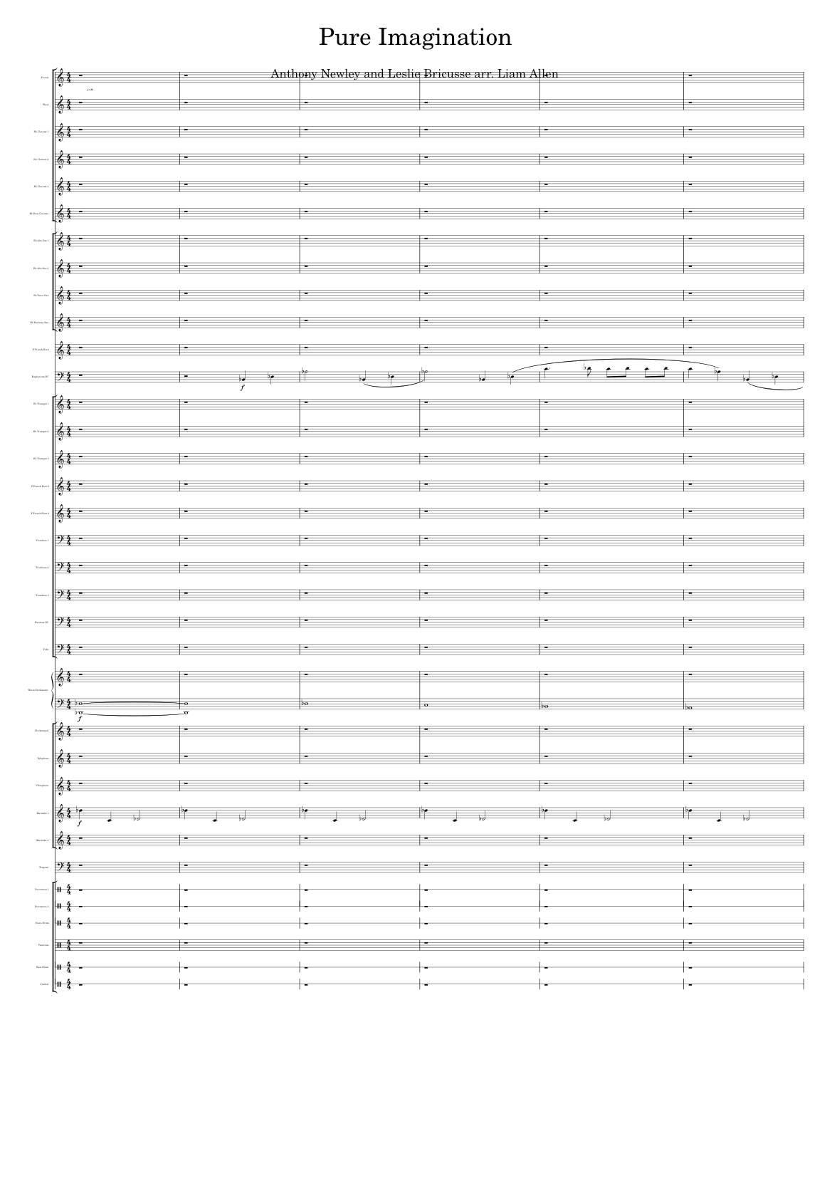Pure Imagination – Leslie Bricusse Pure Imagination Marching Arrangement Sheet music for Piano ...