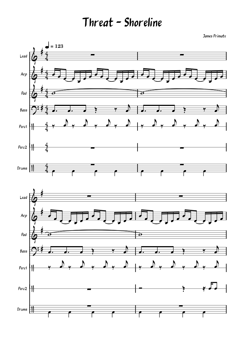 Threat - Shoreline – James Primate – Rain World OST Sheet Music for ...