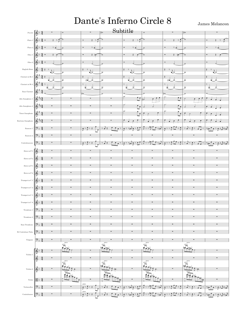 Dante's Inferno Circle 8 Sheet music for Trombone, Tuba, Flute, Oboe ...