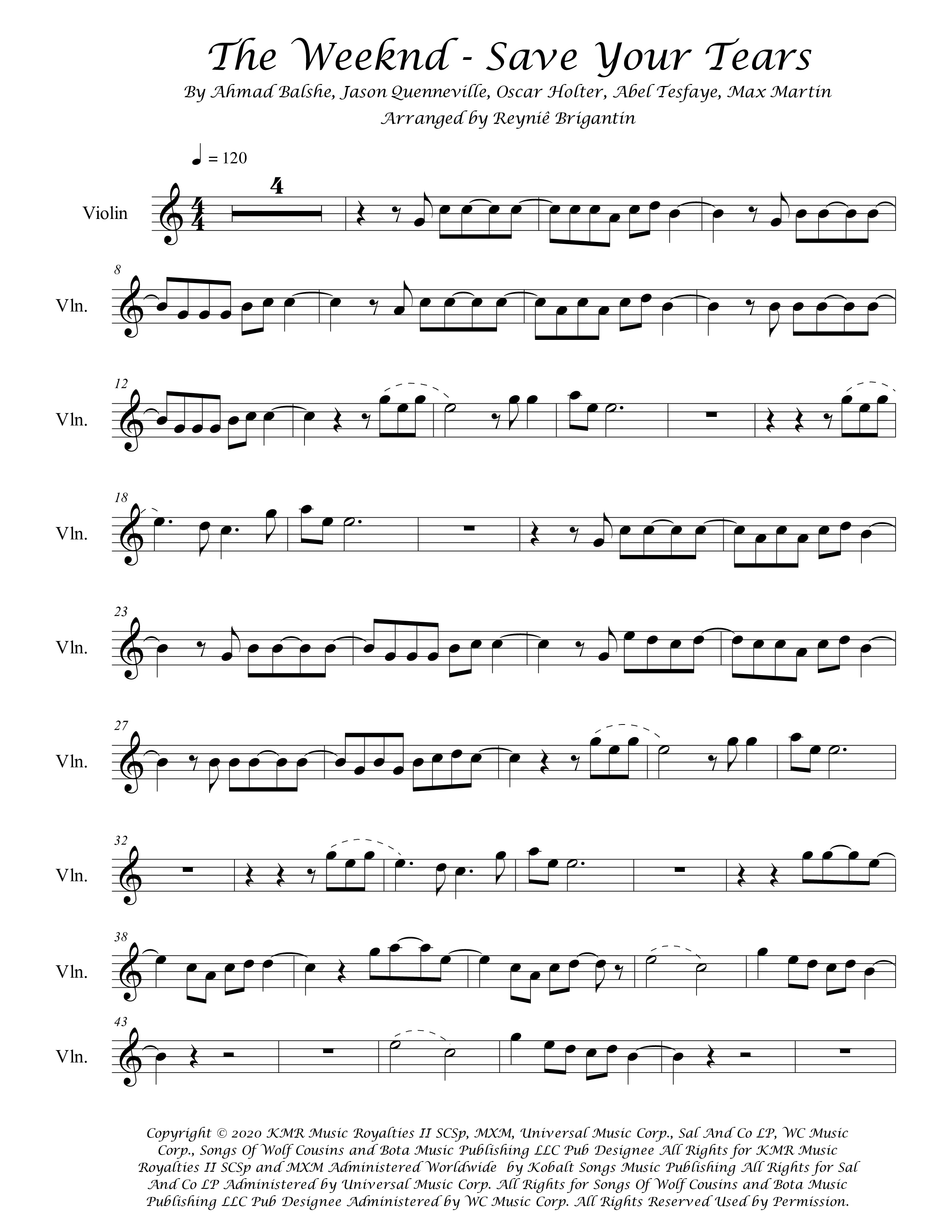 Play Official version of Save your tears Sheet Music by The Weeknd for ...