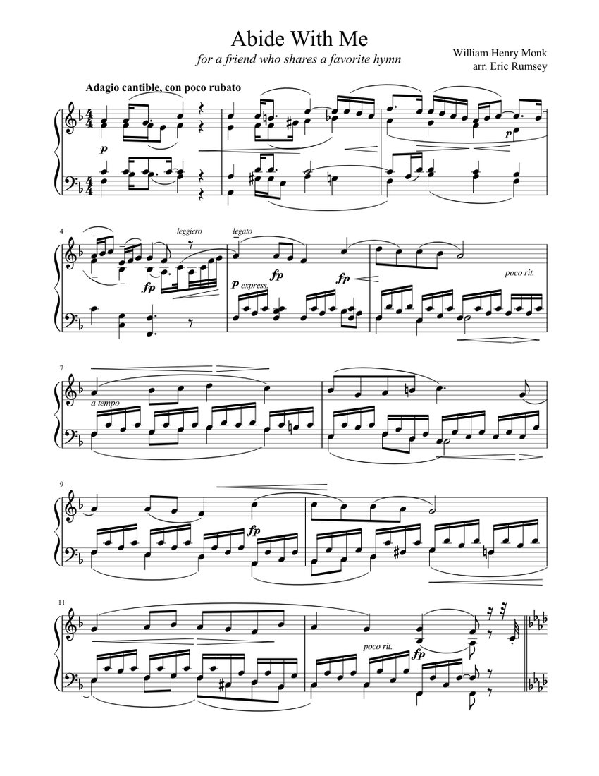 Abide With Me Sheet music for Piano (Solo) | Musescore.com