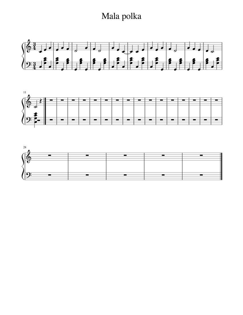 Mala polka Sheet music for Piano (Solo) | Download and print in PDF or ...